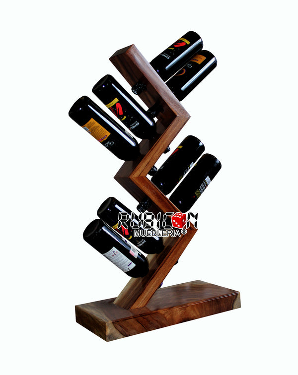 Porta vinos cava de madera sólida de parota Mod. Zigzag Porta botellas ...